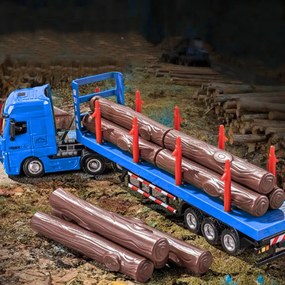 Nákladní auto na převoz dřeva kovové Huina 1:50 červené