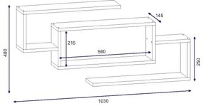 Nástěnná police JANISON 48x103 cm bílá
