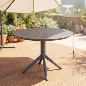 Stůl Sky kulatý 105 cm – tmavě šedá