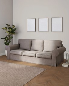 Potah na pohovku IKEA Ektorp 3-místná rozkládací, NOVÝ MODEL 2013 barva béžová látka pletený vzor