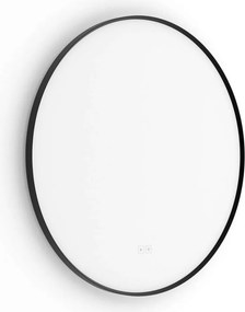 Nimco - Zrcadlo s LED osvětlením, průměr 70 cm, dvěma dotykovými senzory, černá ZPC 61001RVX-90