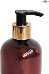 Dávkovač na mýdlo 300 ml hnědý s černo-zlatou pumpičkou BELA