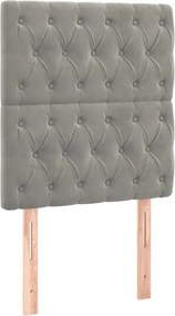 Box spring postel s matrací a LED světle šedá 100x200 cm samet 3136287