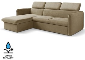Malá sedací souprava SLIM | 179x235 cm | LEVÁ | 20 středně hnědá | rozkládací + úložný prostor