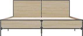 Rám postele dub sonoma 140 x 190 cm kompozitní dřevo a kov 3280033