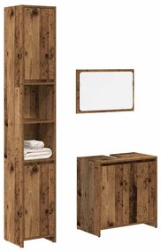 3dílná koupelnová sestava old wood kompozitní dřevo 3328565