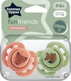 Tommee Tippee Šidítko C2N silikon Fun 2ks | 0 - 6 měsíců