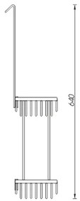 Drátěná police do sprchy, dvoupatrová závěsná, tvar hranatý košík NIMCO KIBO Ki 14017D-H-26