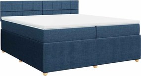 Box spring postel s matrací modrá 200x200 cm textil 3287569