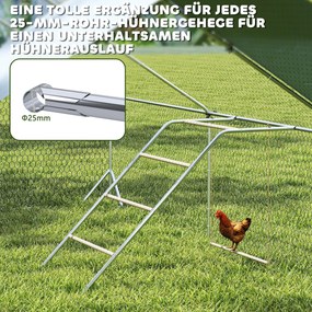PawHut Dřevěný rám na hraní pro kuřata, hřiště pro kuřata s hrazdičkami, nastavitelná houpačka, 82 x 150 x 110 cm stříbrný