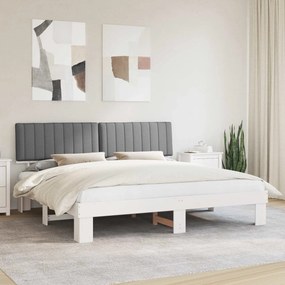 Rám postele s čalouněným čelem s čelo Světle šedá 200 x 200 cm 3398098