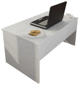 Rozkládací konferenční stolek ALBURY 90x52 cm, lamino matná bílá