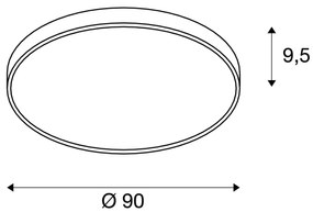SLV 1001878 Medo 90 CORONA, kulaté černé stropní svítidlo s efektem korony 78W LED 3000/4000K, stmívatelné, průměr 90cm