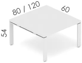 Konferenční stolek EPIC, 80/120cm, ocelová podnož U, výška 54cm