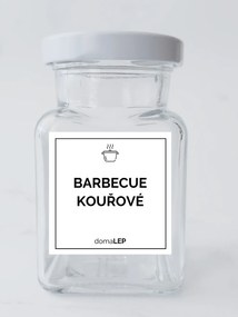 Samolepka na kořenky BARBECUE KOUŘOVÉ bílá 5 × 5 cm tučné písmo