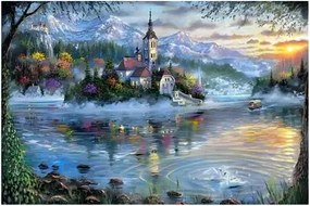 NORIMPEX Diamantové malování Zámek na ostrově / 30x40 cm