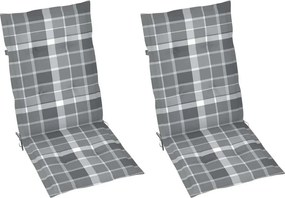 vidaXL Zahradní polohovací židle s poduškami 2 ks masivní akácie [3064712] Barva: Černá