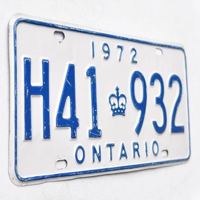 Kanadská SPZ Ontario 1972 White H41 932