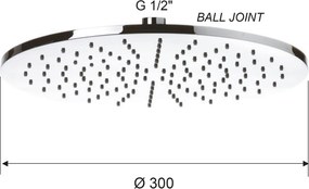 Sapho, Hlavová sprcha, průměr 300mm, zlato, SF417