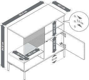 Tchibo - Odkládací skříňka »Reet« v lamelovém vzhledu - barva: hnědá