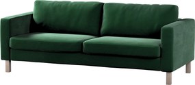 Potah na pohovku IKEA Karlstad, 3-místná, rozkládací barva zelená látka lesklé, sametová