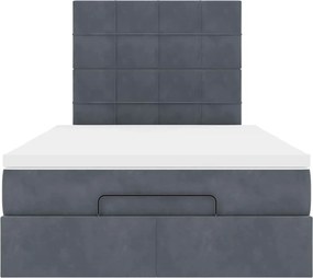 Osmanský rám postele s matracemi tmavě šedá 120x190 cm samet 3313458