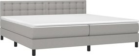 Box spring postel s matrací světle šedá 200 x 200 cm textil 3140401