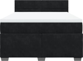 Box spring postel s matrací černá 140x200 cm samet 3286332