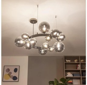 Brilagi - LED Lustr na lanku MILLA 15xG9/3W/230V černý chrom/kouřová