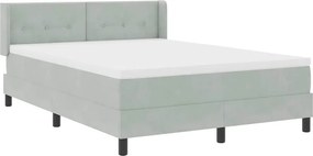 Postel s boxspringem s čelo Světle šedá 200 x 160 cm samet 3341474