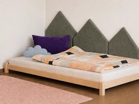 Čalouněný panel na zeď HORY - levá strana PLYŠ Zvolte barvu: Světle šedá, Zvolte rozměr: 100x180 cm, Uchycení na zeď: Se samolepícím suchým zipem