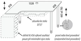 Psací stůl Ergo maxi Domestav D730 Materiál: Buk cink, Barevne provedení: Moření