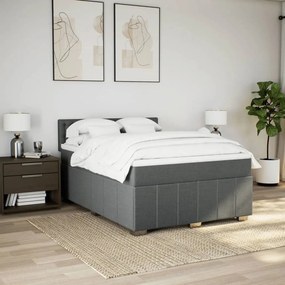 Box spring postel s matrací tmavě šedá 140x200 cm textil 3287106