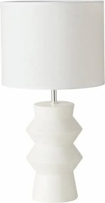 Stolní lampa Whitia, bavlněné stínítko, Ø 25 cm