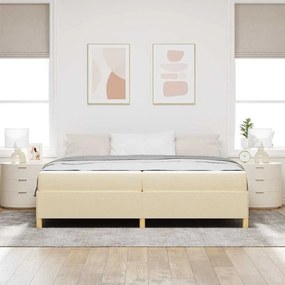 Rám postele Krémová 200 x 200 cm textil 3398967