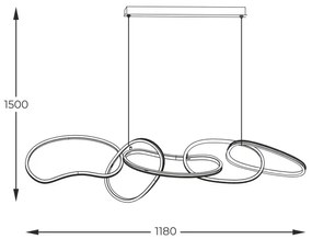 Zuma Line MD7361-5A-EGT - LED Lustr na lanku CHOLET LED/56W/230V zlatá