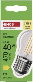 Emos lighting LED žárovka Filament Mini Globe / E27 / 3,4 W (40 W) / 470 lm / teplá bílá 1525743210