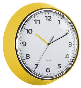 Karlsson 6006YE designové nástěnné hodiny žlutá, pr. 34 cm