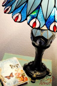 Stolní lampa Tiffany Peacock - Ø 40*68 cm