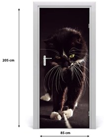 Samolepící fototapeta na dveře Černá kočka 85x205 cm