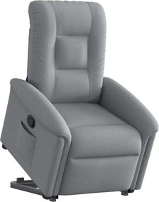 Zvedací polohovací křeslo světle šedé textil 3303254