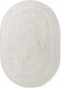 Hanse Home, Kusový koberec Jute Braided 106321 White ovál, 160x230 ovál, bílá, chodba / předsíň
