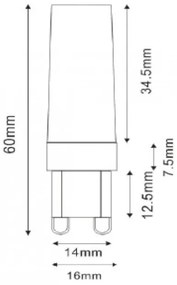 Skleněná žárovka FILAMENT LED G9 3W 3000K