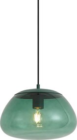 Retro zelená závěsná lampa se zeleným sklem - Giselle