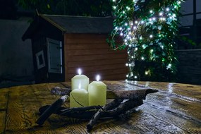 LED svíčka z pravého vosku na baterie, ø 7,5 × 12,5 cm, mandlová, 2× AA