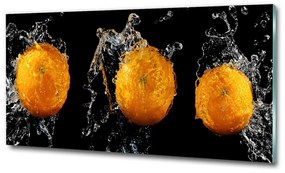 Wallmuralia Moderní skleněný obraz z fotografie Pomeranče a voda 100x50