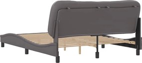 Rám postele bez matrace Hvar šedý 160x200 cm umělá kůže 3208012