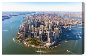 Obraz Letecký Pohled Na Manhattan Nedostatek Nedostatek Přírodní plátno 30x20