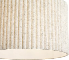 Závěsné svítidlo Japandi béžové s lněným stínidlem 50 cm - Fedde