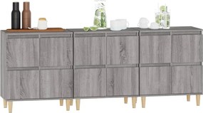 Příborníky 3 ks šedé sonoma 60 x 35 x 70 cm kompozitní dřevo 3185773